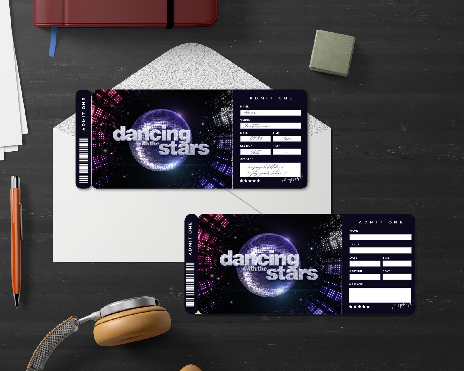 Dancing With the Stars Concert Ticket, Event Ticket Stub Souvenir ...
