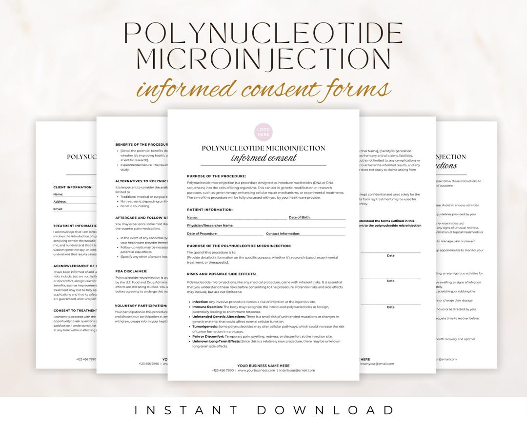 Polynucleotide Microinjection Consent Form Template, Esthetician Intake ...