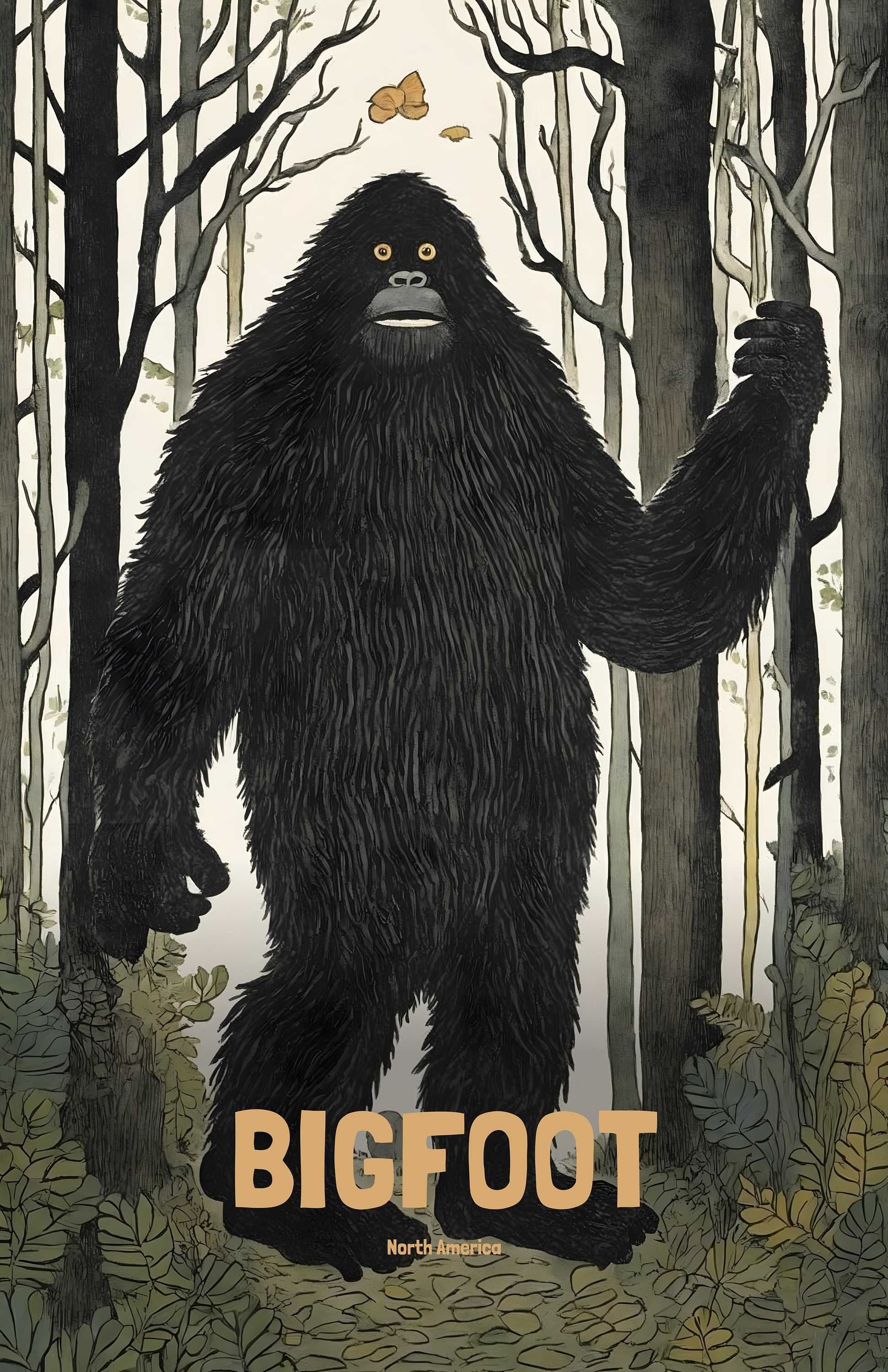 Cryptid Poster Bundle - Bigfoot, Yeti & Mothman Wall Art - Etsy