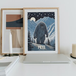 Digital Download - Illustrated Yeti Poster - Abominable Snowman Cryptid ...
