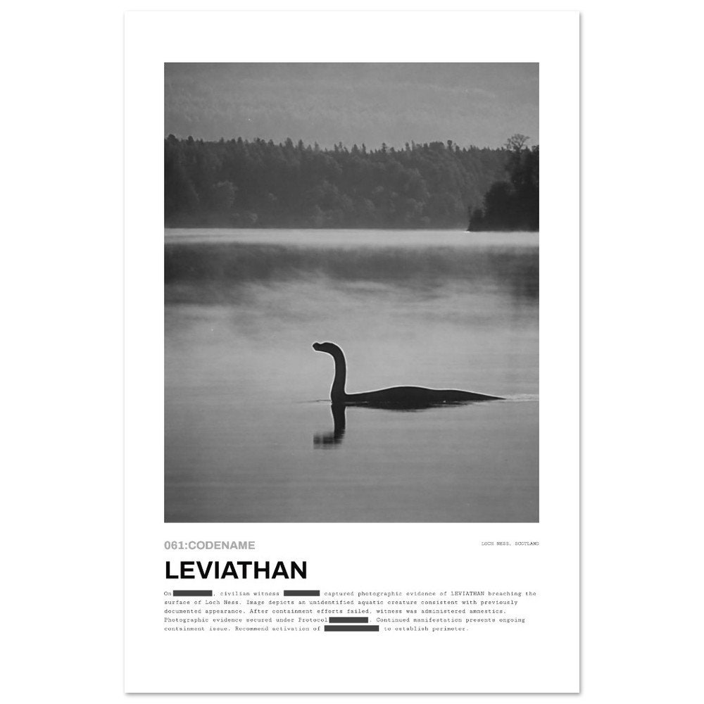 061 - Leviathan - Loch Ness Monster Poster - Etsy