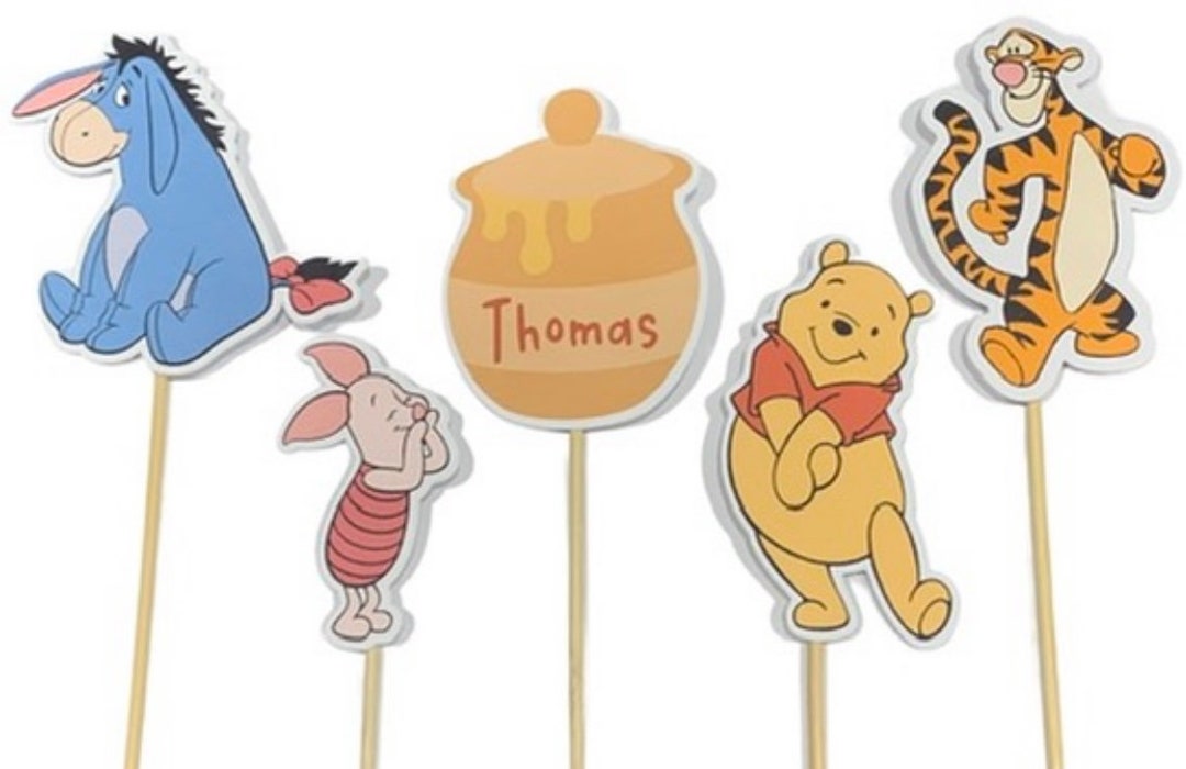 Personalised Winnie the Pooh Cake Topper Kids Birthday - Etsy