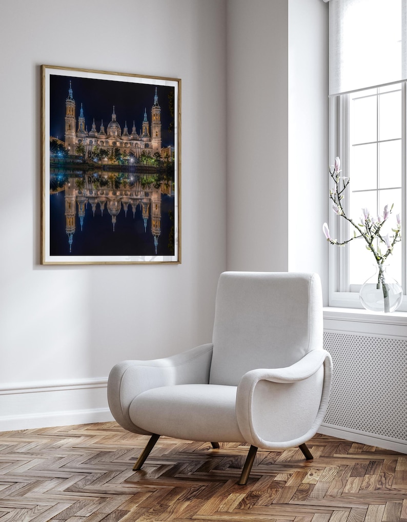 El Pilar Zaragoza Night Reflection Fine Art Photography Print, Basilica ...