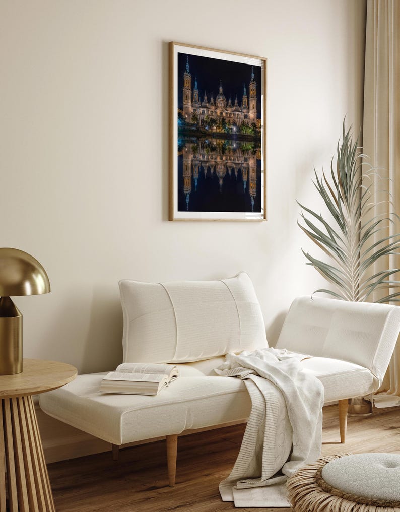 El Pilar Zaragoza Night Reflection Fine Art Photography Print, Basilica ...