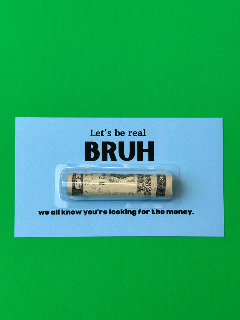 Bruh Printable Money Card for Teen Boy Digital Download Funny Gift for ...
