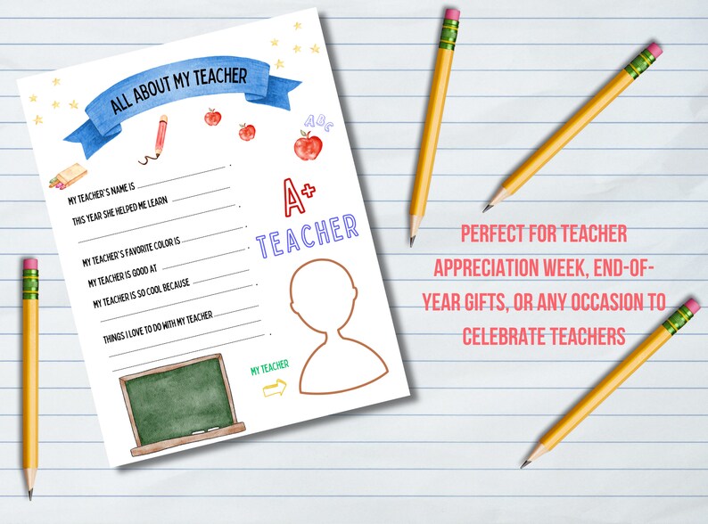 All About My Teacher Appreciation Week Printable for Teacher ...