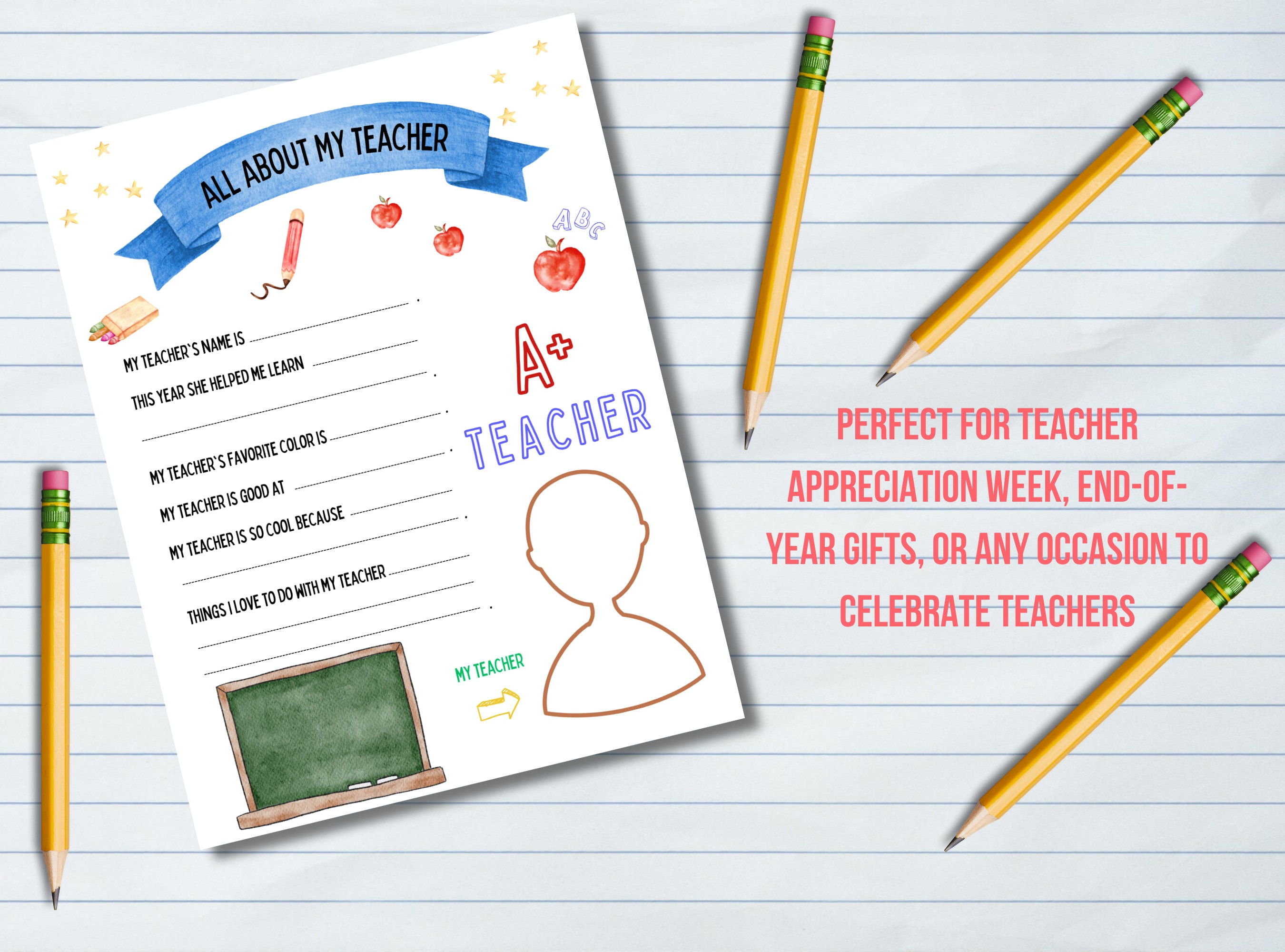 All About My Teacher Appreciation Week Printable for Teacher ...