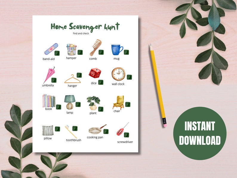 Digital Home Scavenger Hunt Activity for Kids, Indoor Activity ...