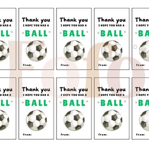 Printable Soccer Party Tags for Birthday Soccer Events Goodie Bag Tags ...