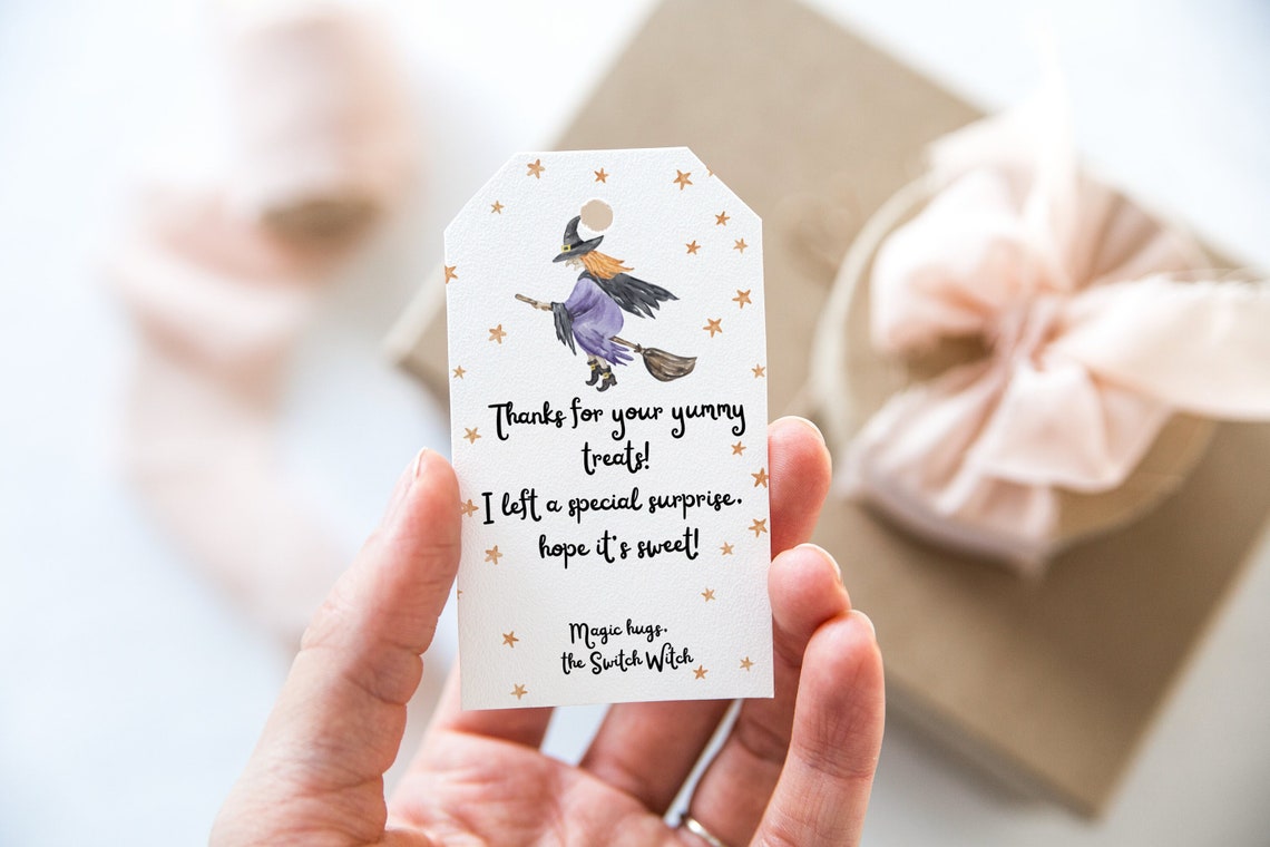 Switch Witch Printable Tag for Halloween Instant Download Halloween ...