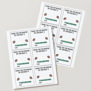 Football Birthday Party Favor Digital Download Sports Theme Football ...