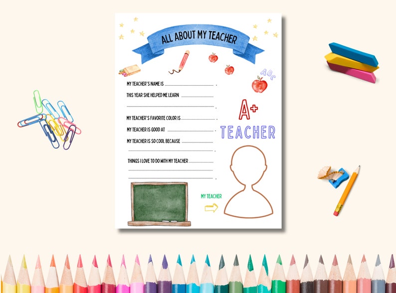 All About My Teacher Appreciation Week Printable for Teacher ...