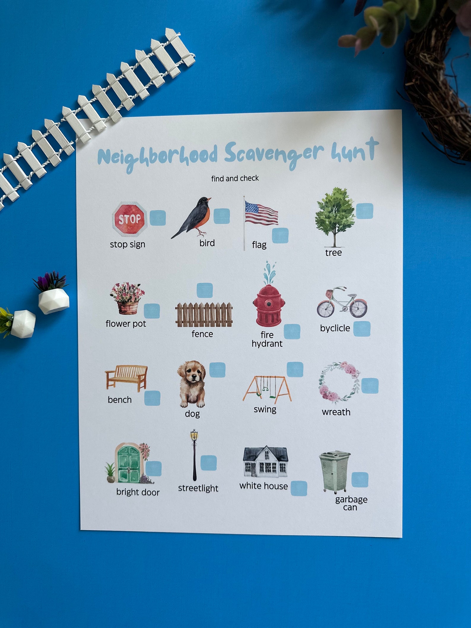 Digital Neighborhood Scavenger Hunt Outdoor Activity for Kids, Nature ...