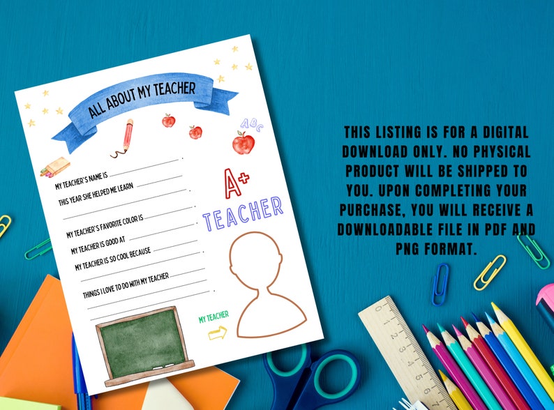 All About My Teacher Appreciation Week Printable for Teacher ...