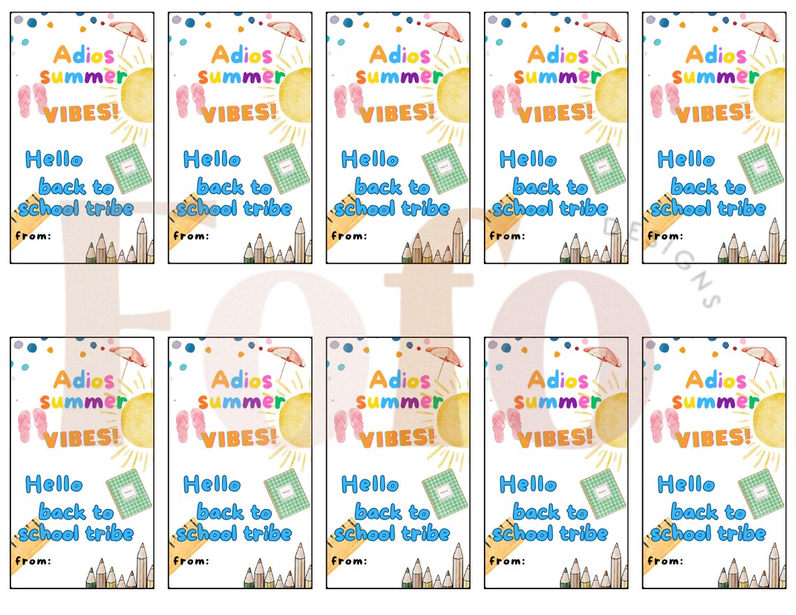 Back to School Printable Digital Tag for Prek First Day of School ...