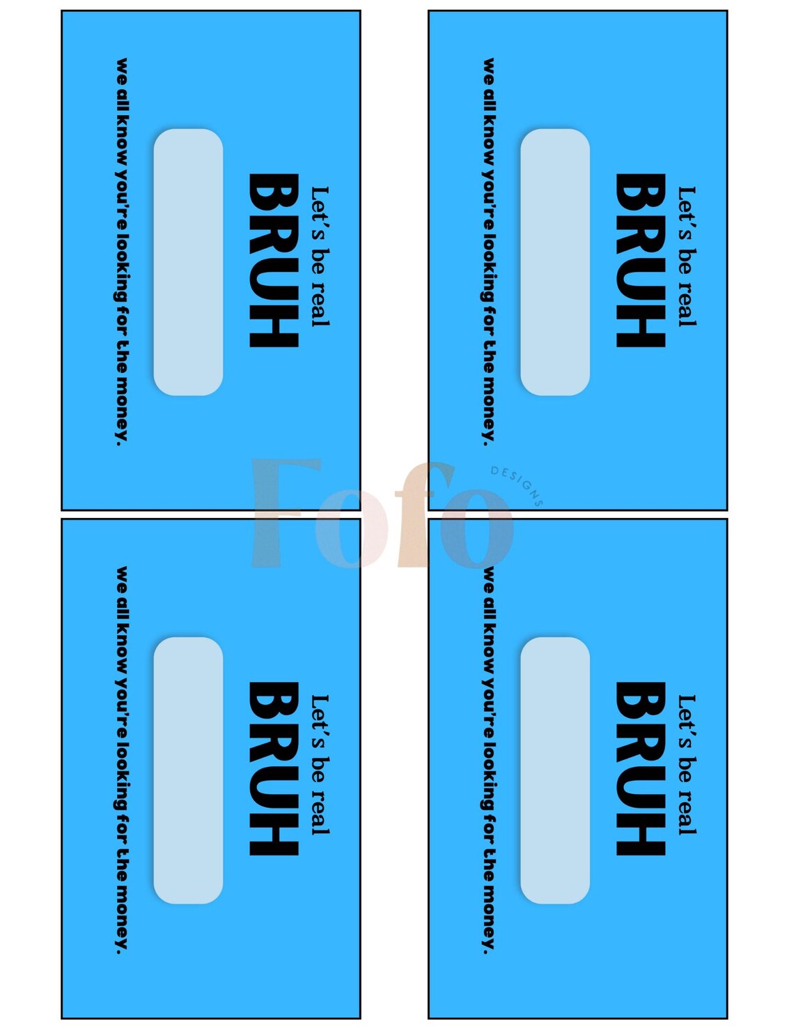 Bruh Printable Money Card for Teen Boy Digital Download Funny Gift for ...