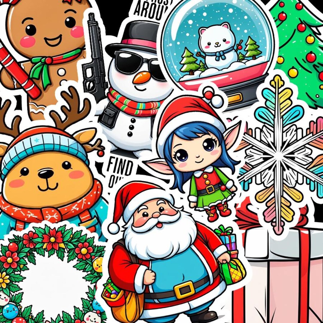 10 Christmas Winter Holiday Sticker Pack - Winter Holiday Sticker Pack ...