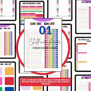 Basic Colors Kids Chore Chart |daily Planner | Printable Routine ...