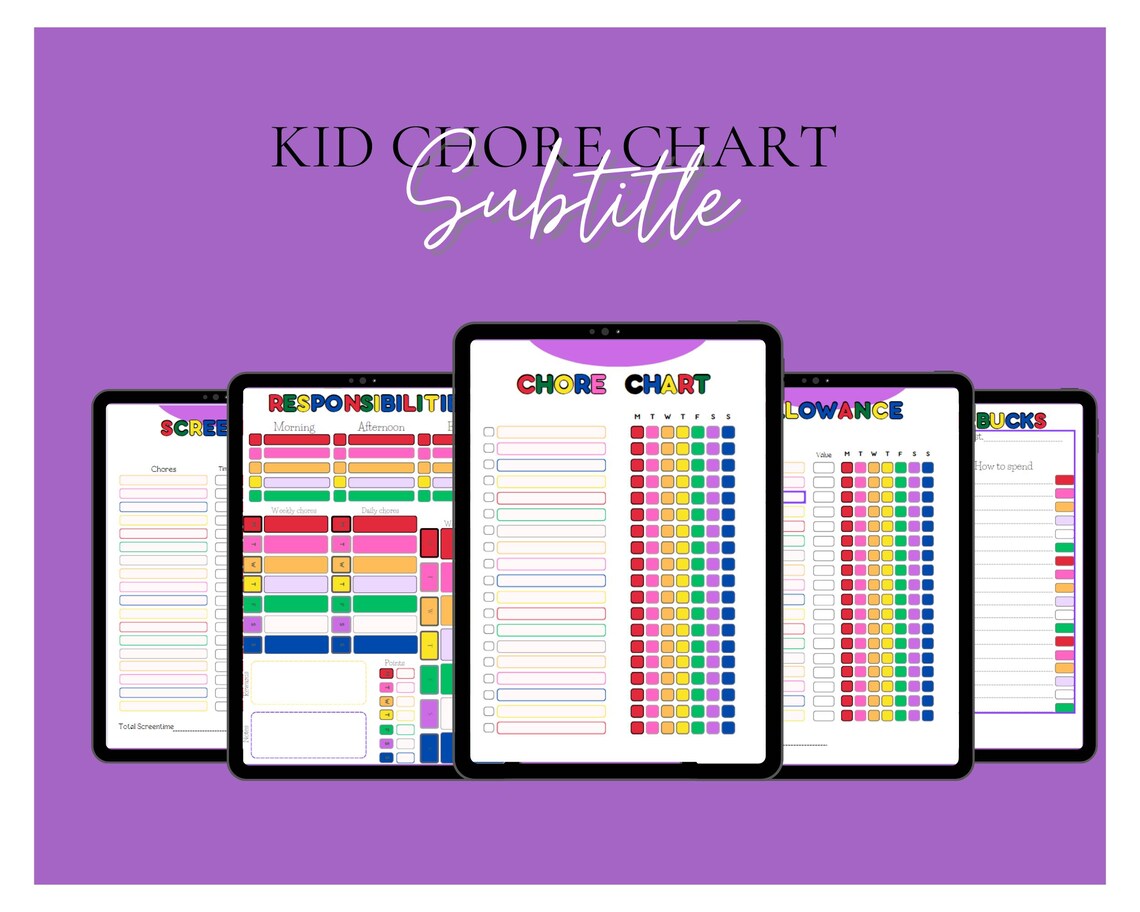 Basic Colors Kids Chore Chart |daily Planner | Printable Routine ...