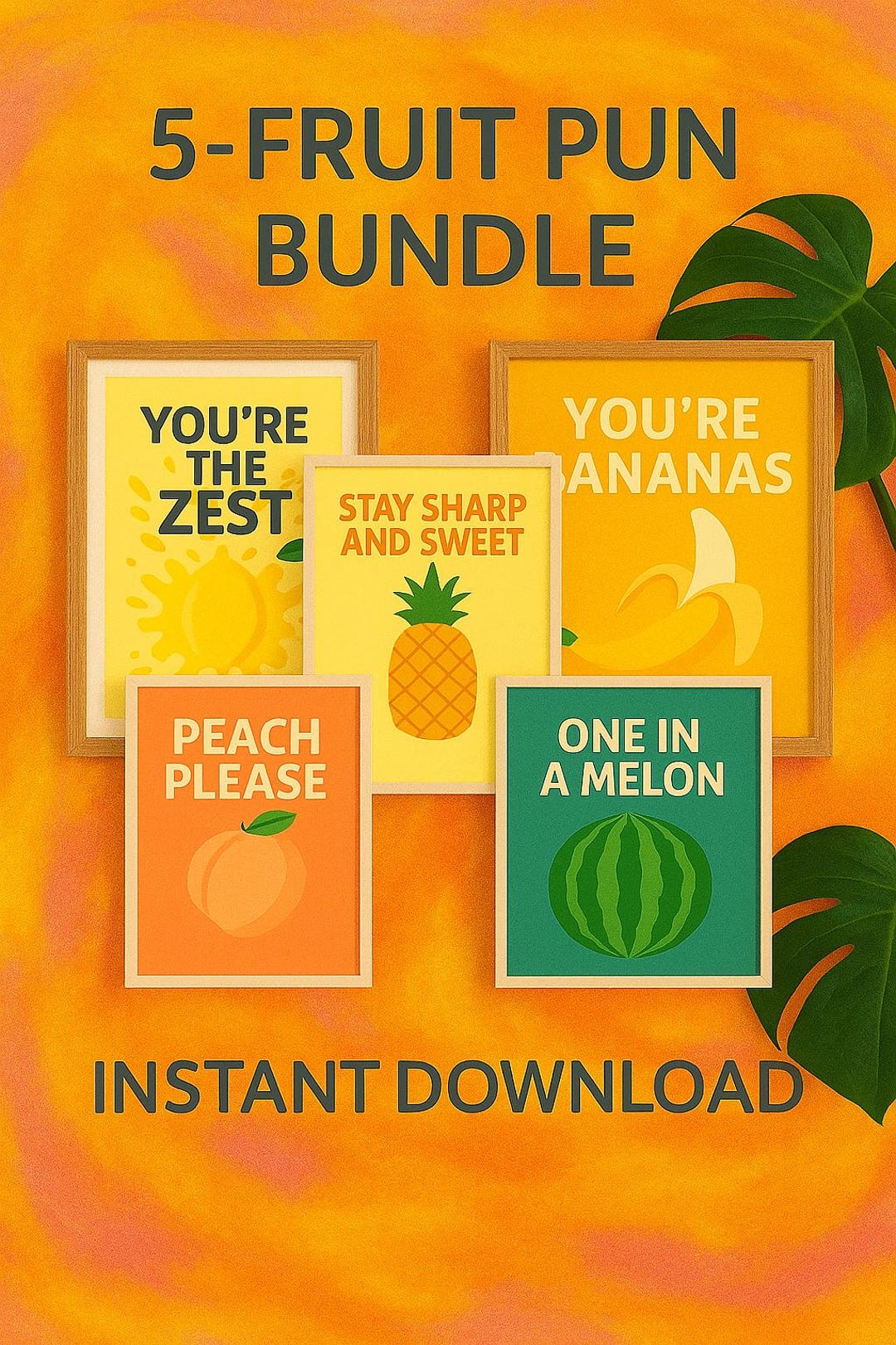 Funny Fruit Puns Poster Set: Tropical Kitchen Decor (digital Prints) - Etsy