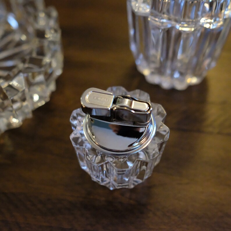 80s Mikasa Crystal 4 Piece Table Lighter Set With Original Box Made in ...