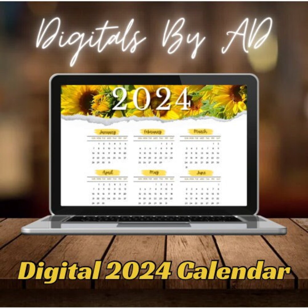 Digital Sunflower 2024 Yearly Calendar Print - Etsy
