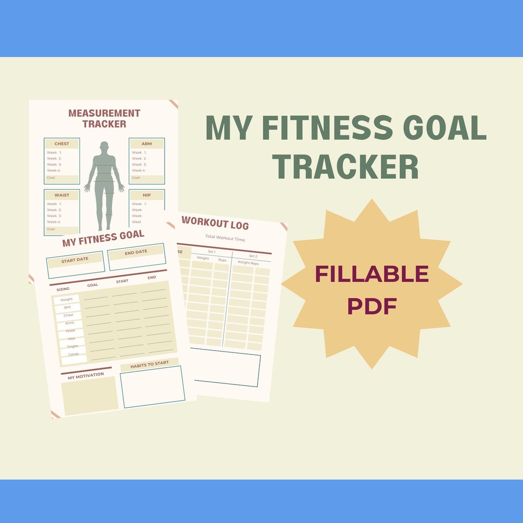 My Fitness Goal Tracker Pdf/goal Setting Pdf/fitness Journey/fitness ...