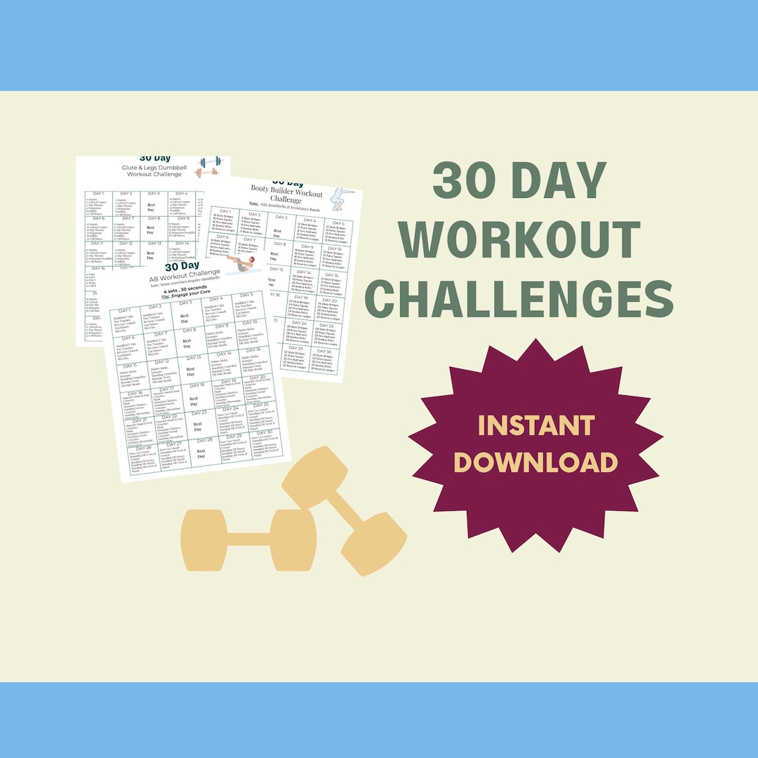 30 Day Workout Challenges/3 Workout Plans/home Workout/home Workout ...