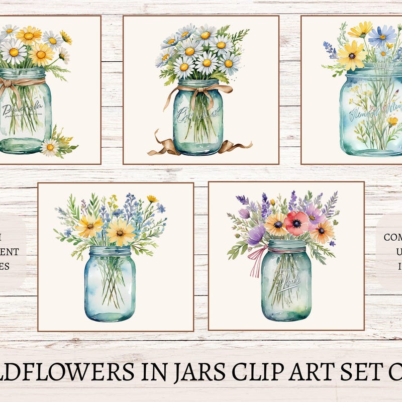 Mason Jar Clip Art - Etsy