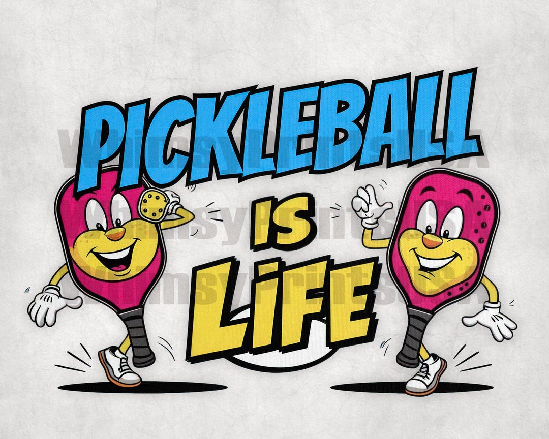 Pickleball Life Digital PNG Clip Art Design, POD and Sublimation ...