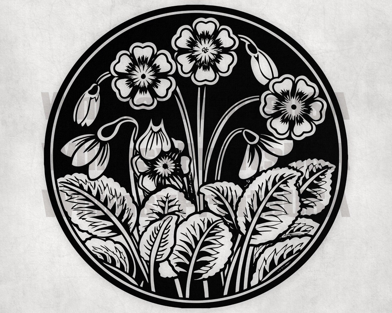 Primrose Flower SVG File for Laser, Cutting, Crafting, Printing, Floral ...