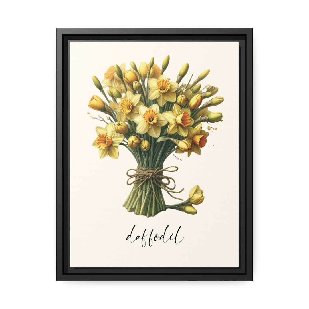 March Daffodil Birth Month Floral Framed Wall Art Poster Print Gift ...
