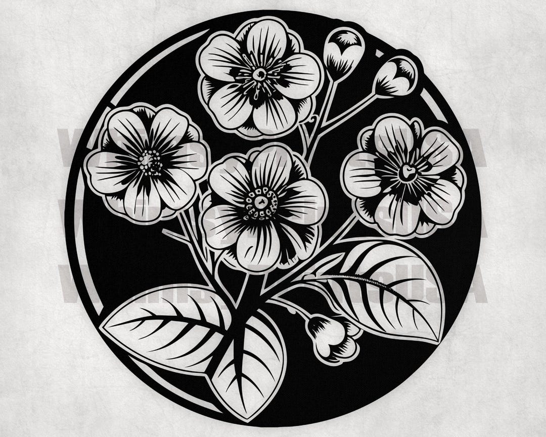 Hawthorn Flower SVG File for Laser, Cutting, Crafting, Printing, Floral ...