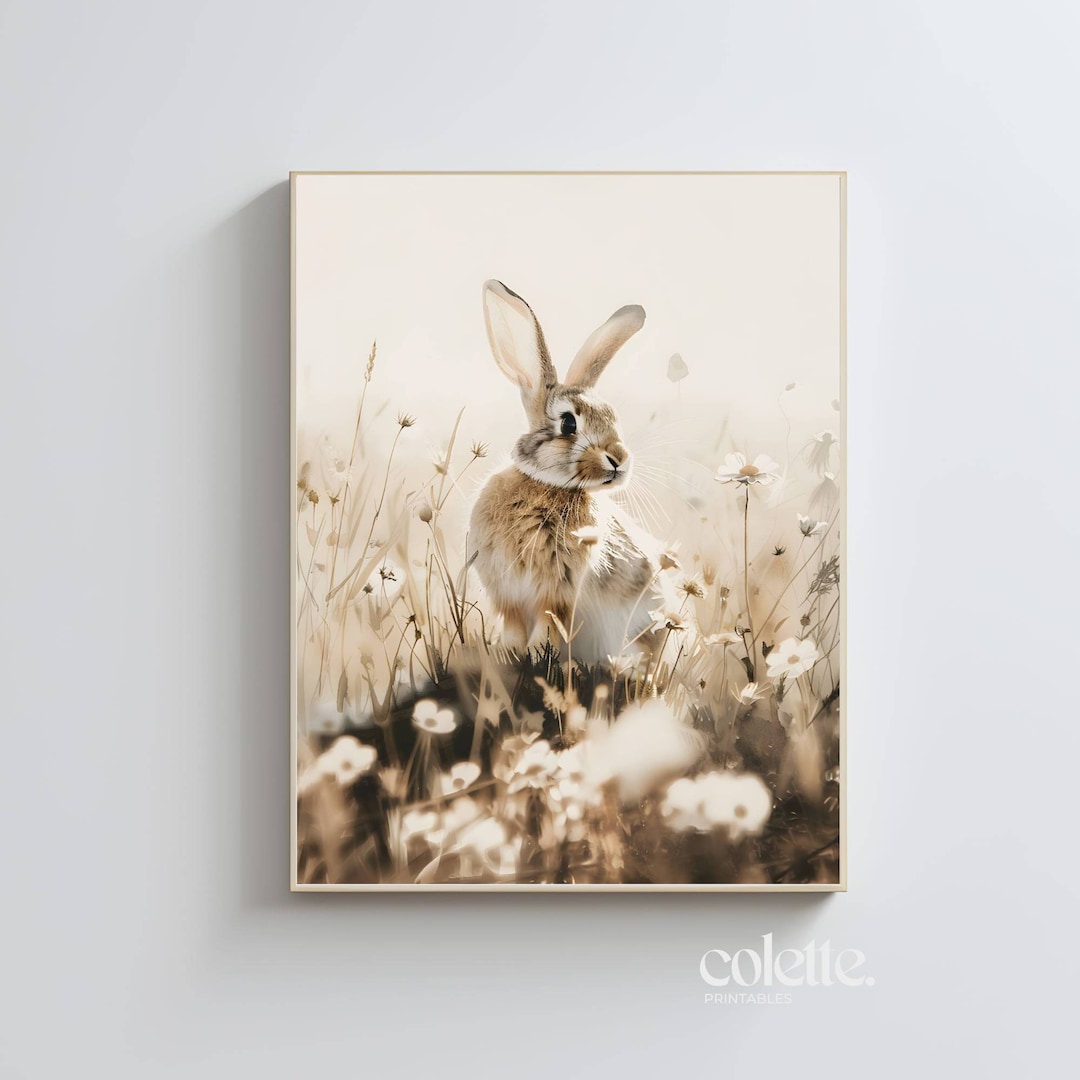 Cute Easter Bunny Printable Easter Wall Art Easter Print Rabbit ...