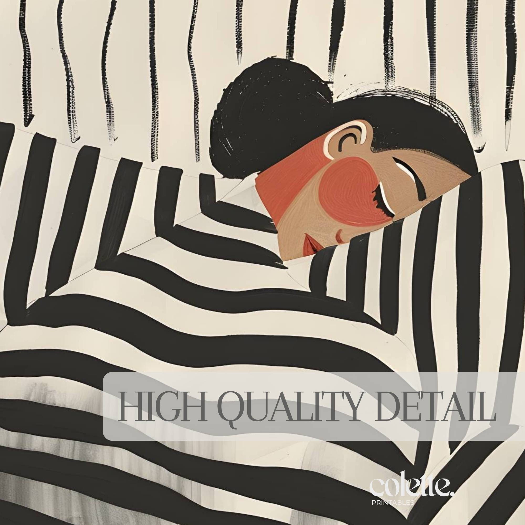 Woman in Stripes Abstract Painting | PRINTABLE Wall Art |digital ...