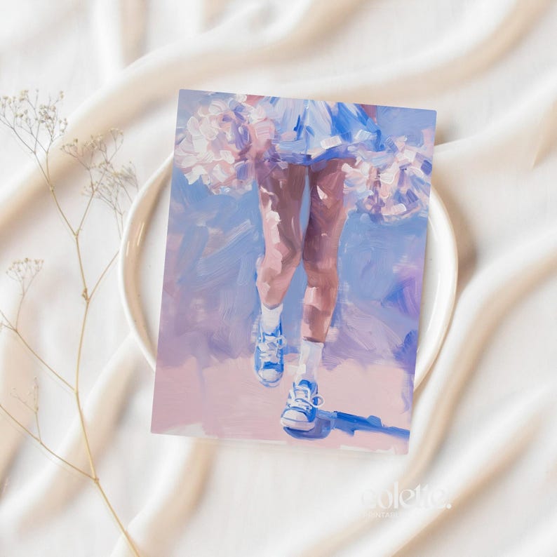 Cheerleader Legs Poster Printable Blue Cheerleader Female Feet Wall Art ...