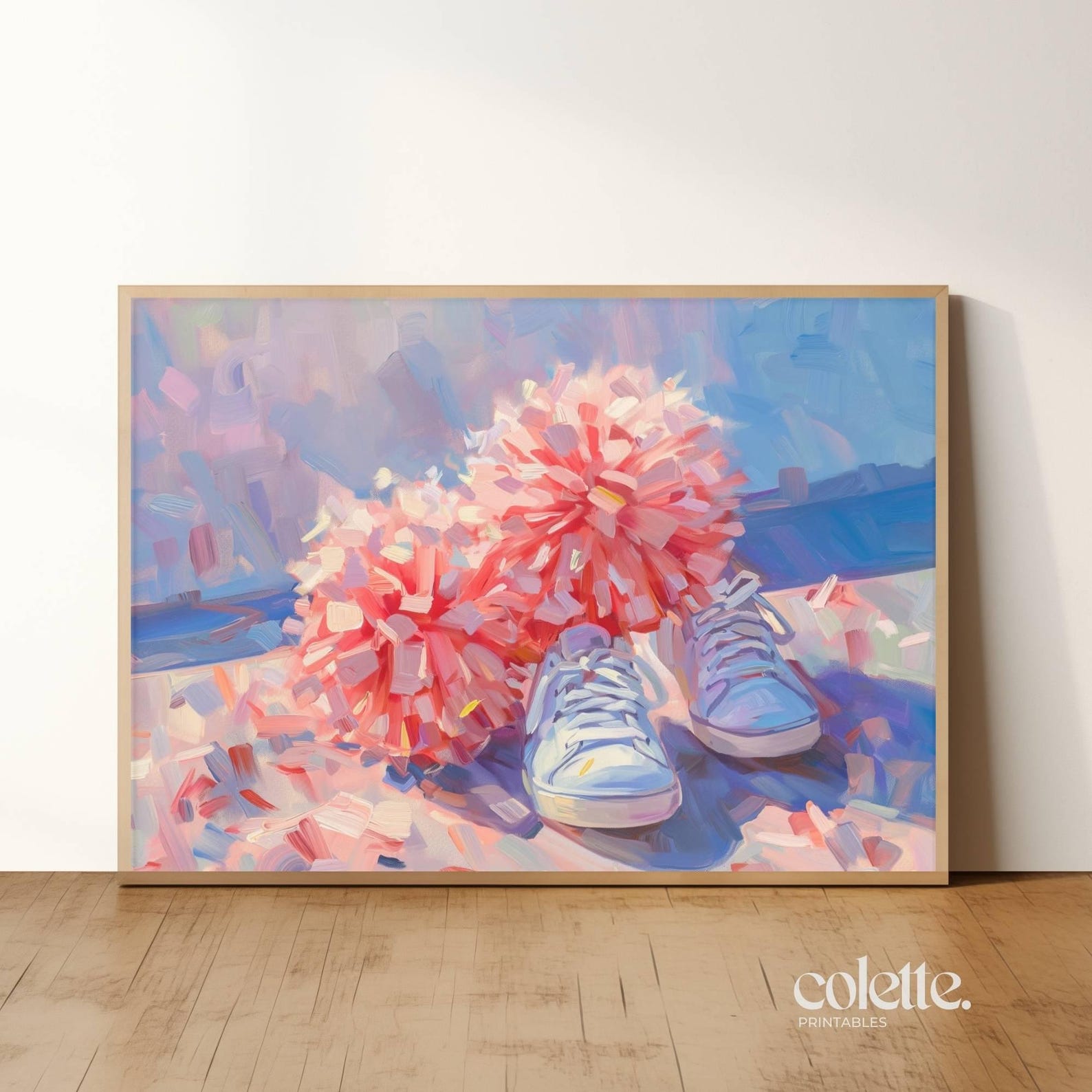 Cheerleader Pom Poms Poster Printable Cheerleader Sneakers Wall Art ...