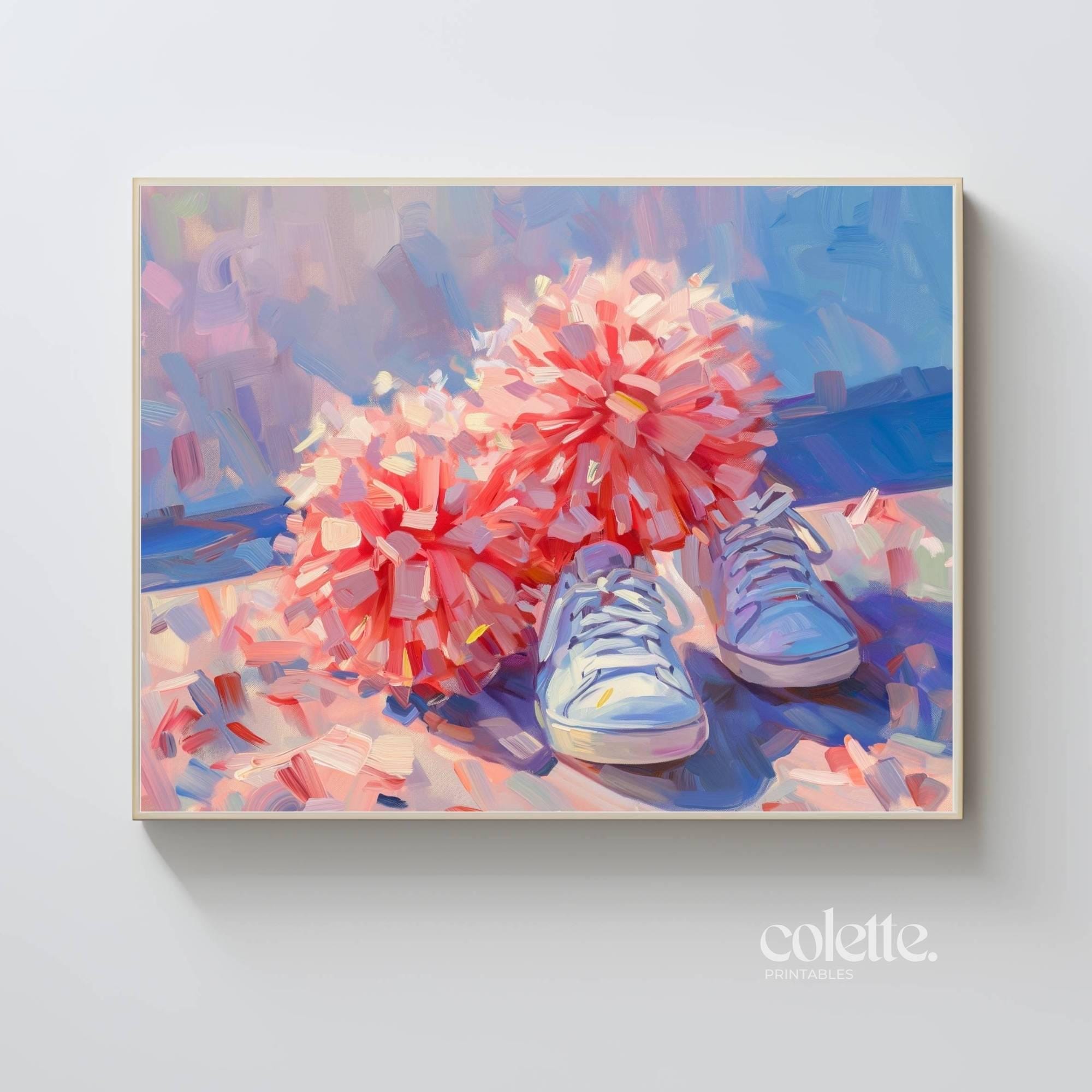 Cheerleader Pom Poms Poster Printable Cheerleader Sneakers Wall Art ...