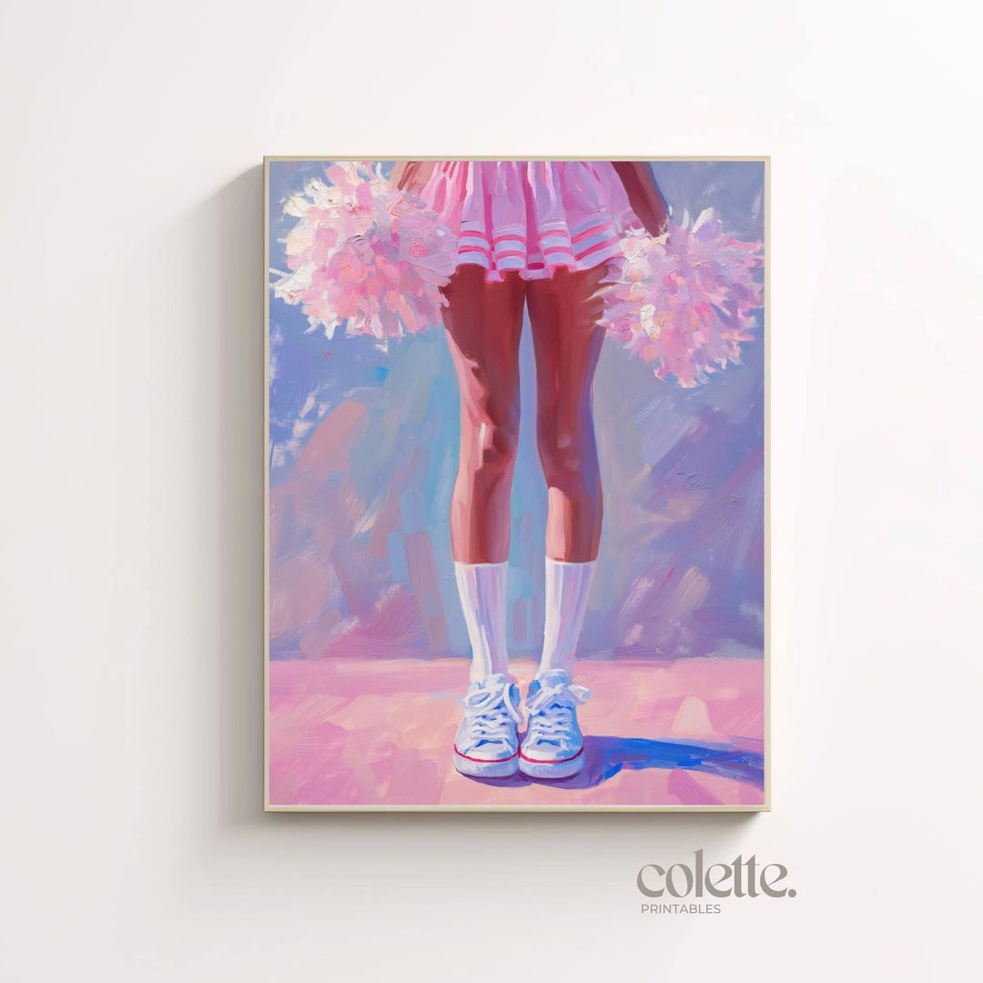 Cheerleader Legs Poster Printable Pink Cheerleader Female Feet Wall Art ...