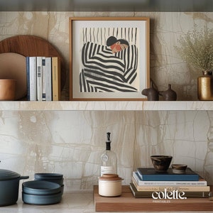 Woman in Stripes Abstract Painting | PRINTABLE Wall Art |digital ...