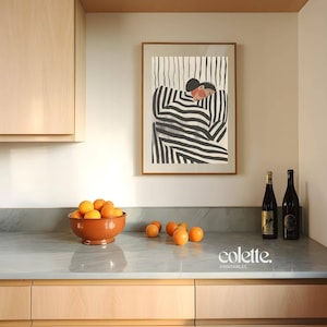 Woman in Stripes Abstract Painting | PRINTABLE Wall Art |digital ...