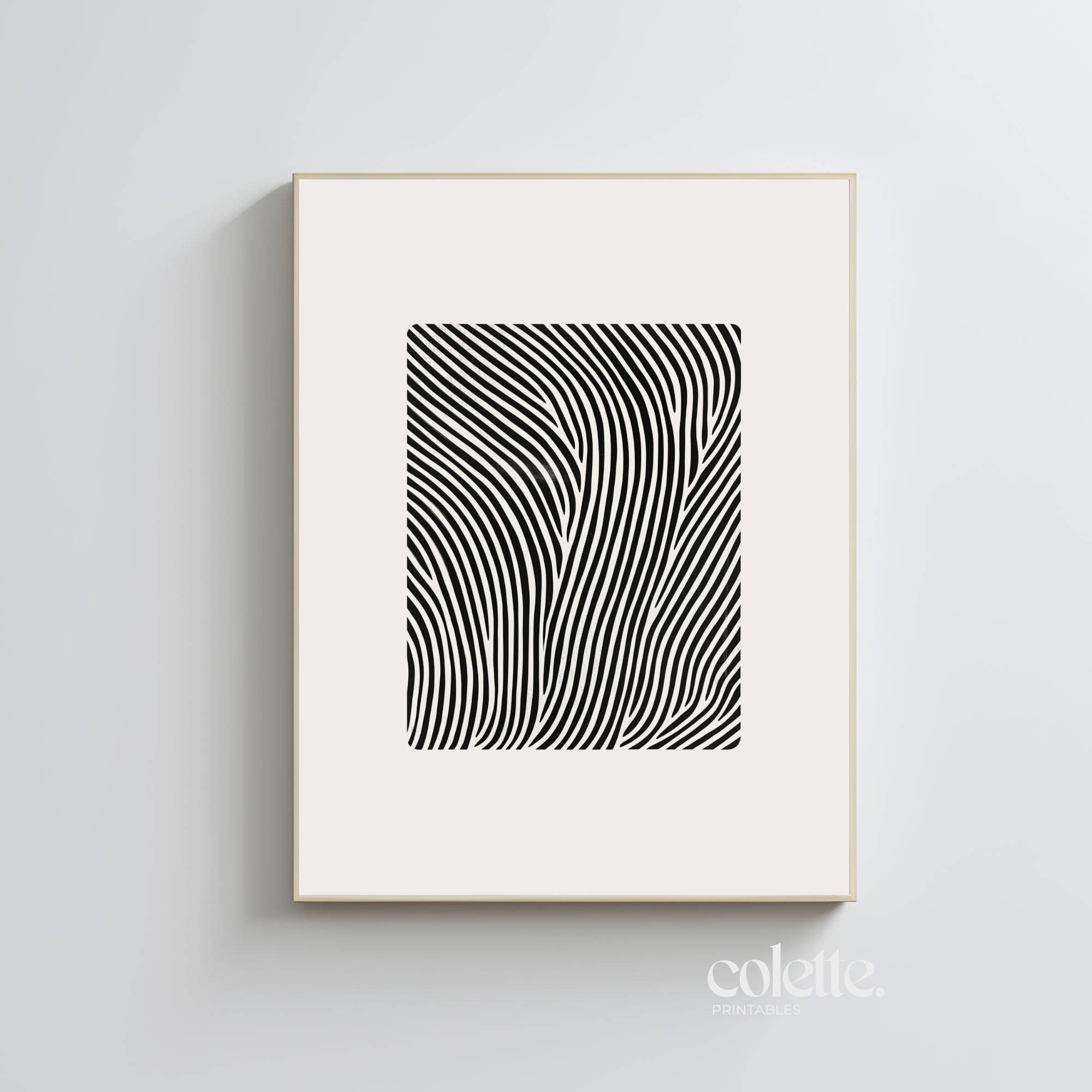 Black Lines Optical Illusion Poster Printable Abstract Line Wall Art ...