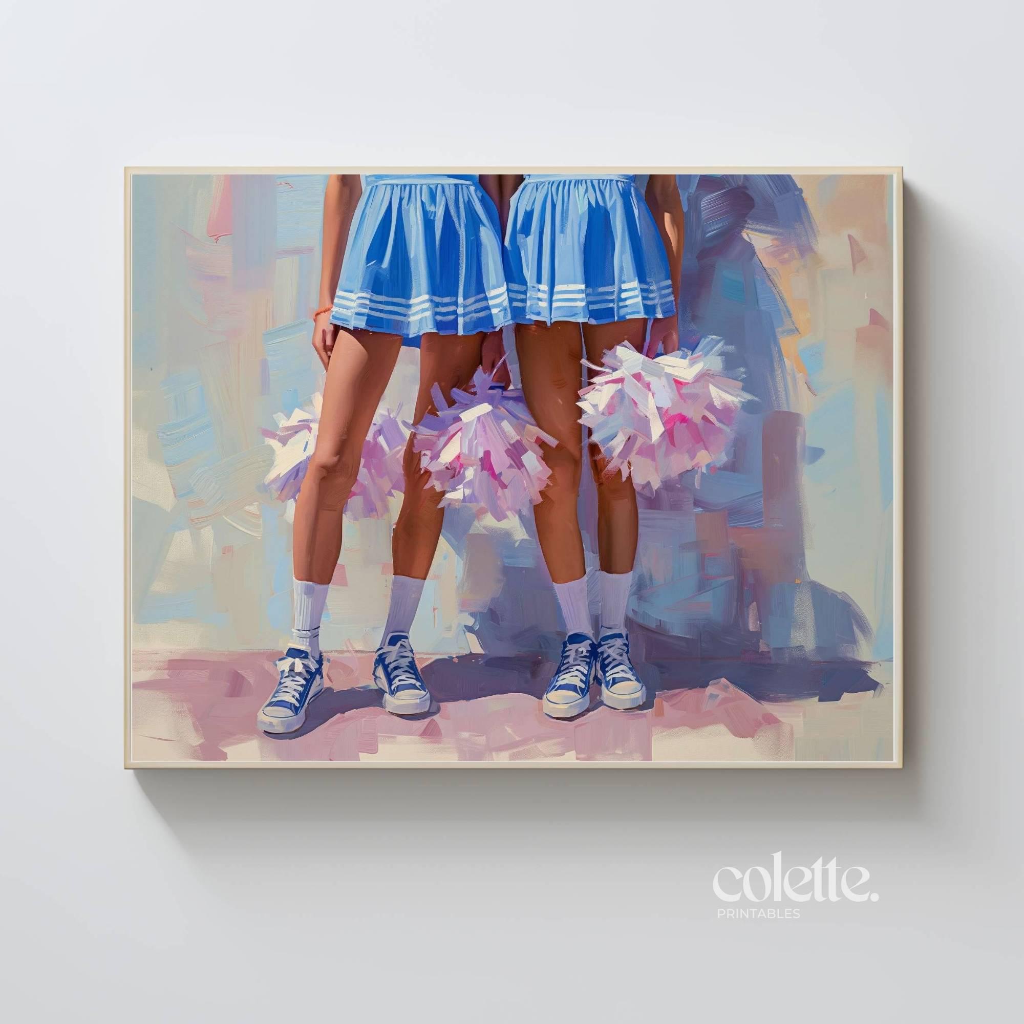 Cheerleader Legs Poster Printable Blue Cheerleader Female Feet Wall Art ...