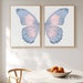 Blue Pink Split Butterfly Wall Art Set of 2 Butterfly Wings Painting ...