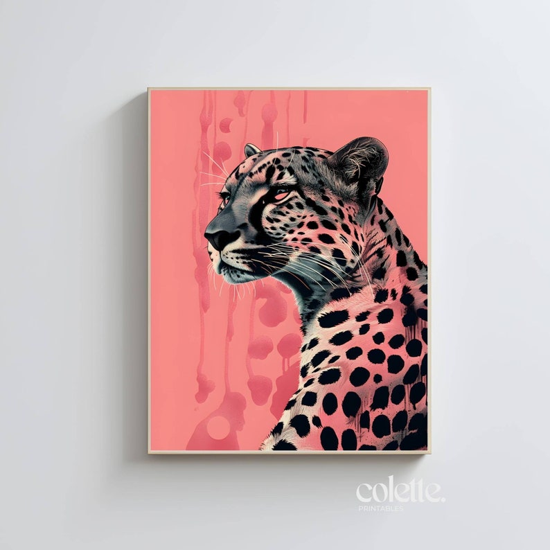 Pink Cheetah Art Print: Trendy Leopard Home Decor (digital Download) - Etsy