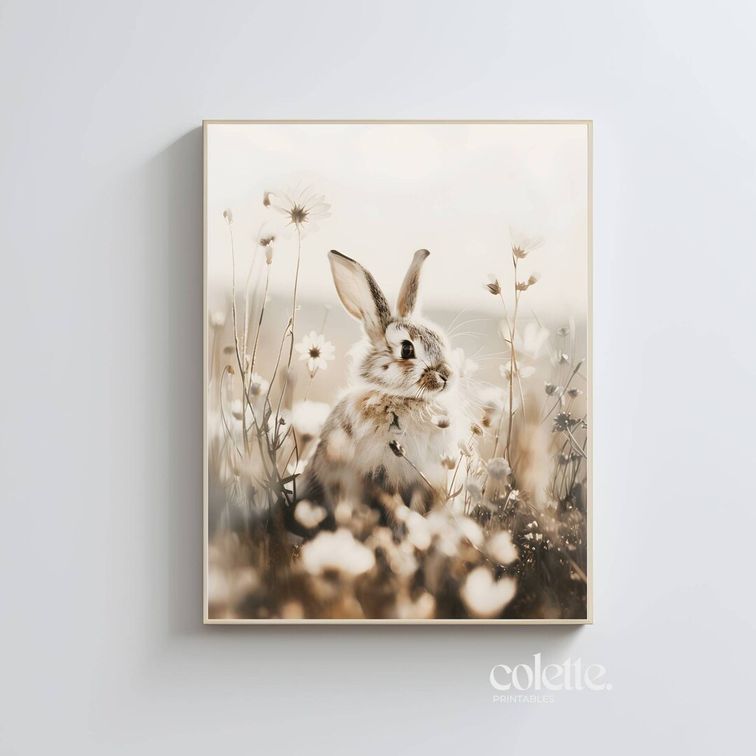 Cute Easter Bunny Printable Easter Wall Art Easter Print Rabbit ...