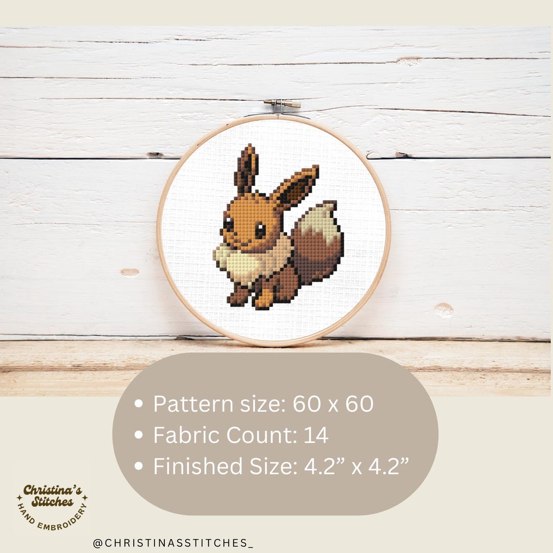Pokemon Eevee Sprite Cross Stitch Pattern - Etsy