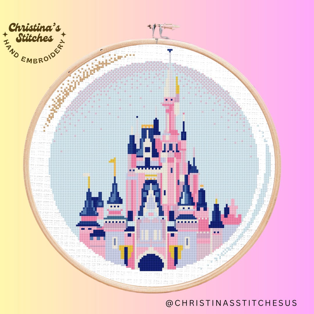 Enchanting Castle Cross Stitch Pattern: Magical Disney-inspired Design ...