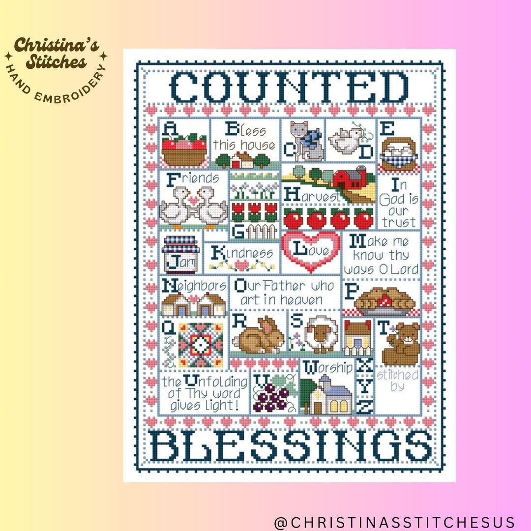 Faith-inspired Counted Blessings Cross Stitch Pattern - Instant PDF ...