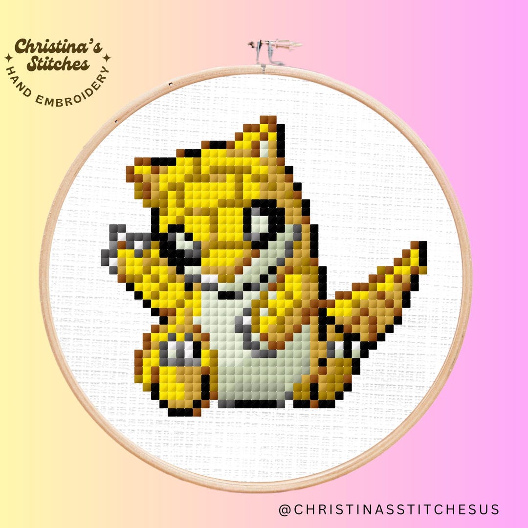 Sandshrew Cross Stitch Pattern | Pixel Art Embroidery (digital PDF) - Etsy